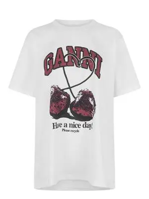 GANNI Ganni Graphic T-Shirt White