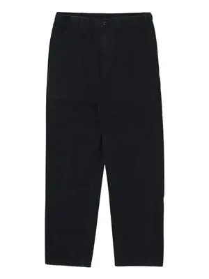 FORTELA Cotton Fatigue Trousers With Herringbone Weave - Blue