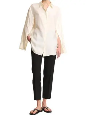 RÓHE Satin Open-Sleeve Detailed Shirt No