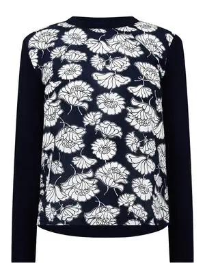 Max Mara Floral Knit Top - Black