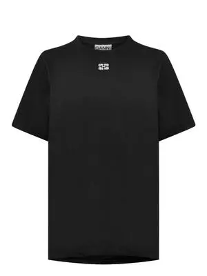 GANNI Logo Crewneck T-shirt - Black