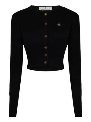 VIVIENNE WESTWOOD Vivienne Westwood Logo Wool Blend Cropped Cardigan