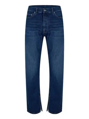 Off-White Off-White Zip Skate Mid Rise Straight Leg Jeans Blue