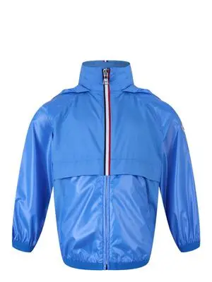 Moncler Logo Hooded Zip-up Jacket - Blue