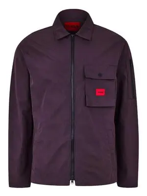 Hugo Boss Hugo Emmond Cotton Long Sleeve Zip Overshirt - Black