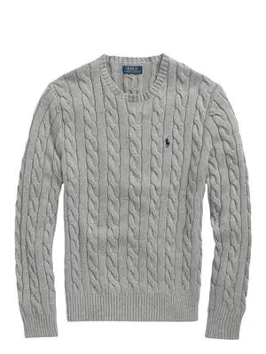 Polo Ralph Lauren Crewneck Sweater With Ribbed Cuffs And Hem - Gray