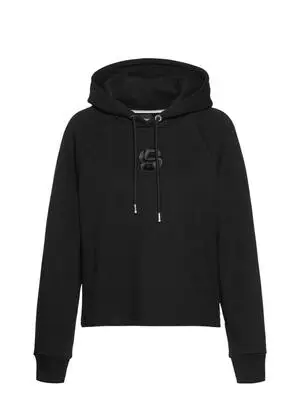 Hugo Boss Cropped Hoodie With Drawstring - Black