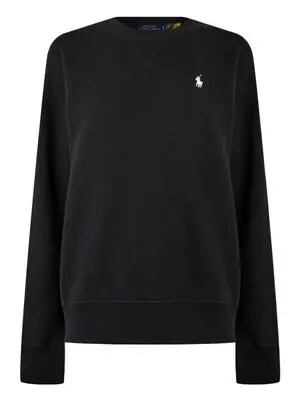 Polo Ralph Lauren Crew Neck Sweater With Embroidered Pony Logo - Black