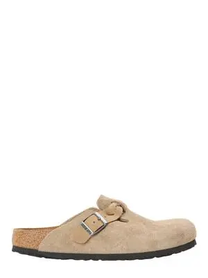 BIRKENSTOCK Birkenstock Boston Suede Mules With Adjustable Strap Nude