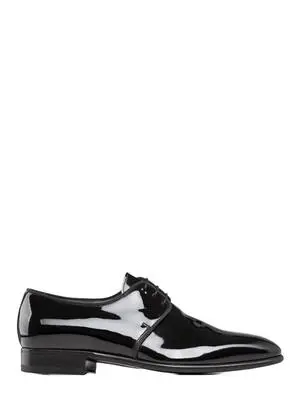 SANTONI Santoni Black Patent Leather Lace-Up Shoes