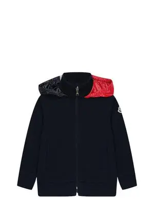 Moncler Zipper Hooded Sweatshirt - Black