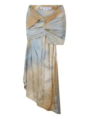 Off-White Tie & Dye Draped Mini Skirt - Nude