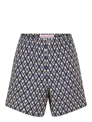 Valentino Garavani Printed Graphic Shorts - Blue