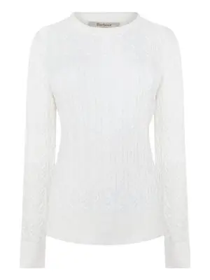 Barbour Hampton Cable Knit Sweater - Off White