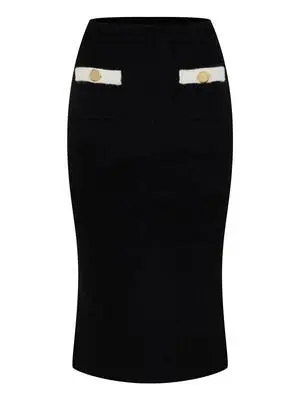 ALESSANDRA RICH Alessandra Rich Knit Midi Skirt With Gold Button Embellishments