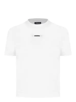 Jacquemus Short Sleeve T-shirt With Lettering Detail - White