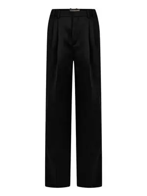 SAINT LAURENT Saint Laurent Wide Leg Pleated Trousers