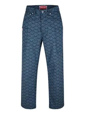 Kenzo Printed Denim Trousers - Blue