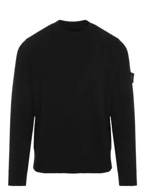 Stone Island Logo-patch Crewneck Jumper - Black