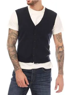 Hugo Boss Sleeveless V-neck Waistcoat - Black