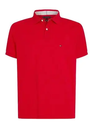 Tommy Hilfiger Logo Short Sleeve Polo Shirt - Red