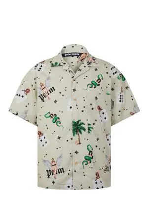 Palm Angels Pin Up Bowling Shirt - Ivory