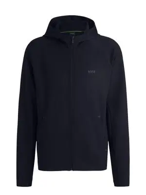Hugo Boss Sicon Active Green Moisture-wicking Tracksuit Top - Black
