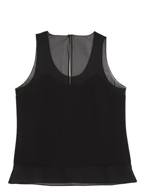 Michael Kors Sleeveless Mesh Layered Top - Black