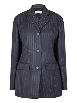Off-White Pinstripe Tailored Jacket - Black