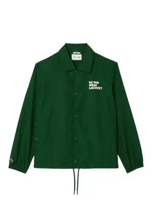 Lacoste Lightweight Showerproof Ripstop Coach Jacket - Green