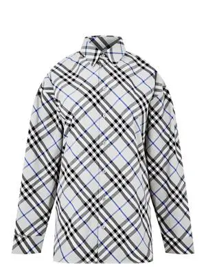 Burberry Plaid Long-sleeve Shirt - White