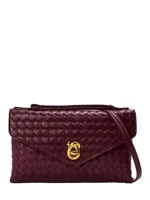 Bottega Veneta Woven Shoulder Bag With Top Handle - Brown