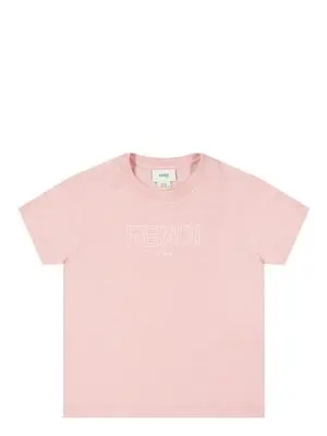 Fendi Embroidered Logo T-shirt - Nude