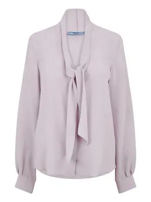 Prada Long Sleeve Shirt With Pussy Bow - No