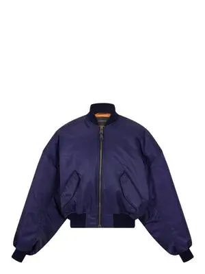Balenciaga Zipper Long Sleeve Cotton Coat - Blue
