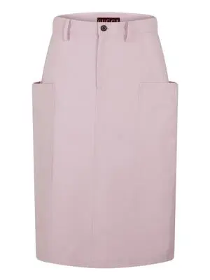 Gucci Canvas Midi Skirt With Signature Logo - Pink