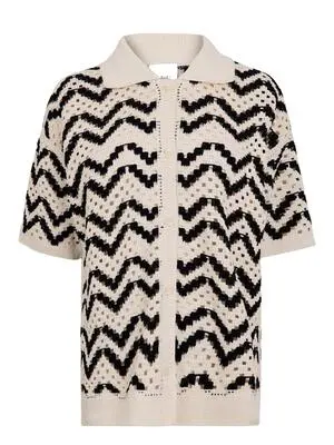 Varley Varley Anais Zigzag Knit Top Birch