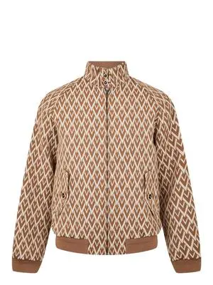 Valentino Garavani Allover Logo Zip-up Jacket - Brown