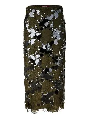 Gucci Sequin Embroidered Lace Skirt - Black