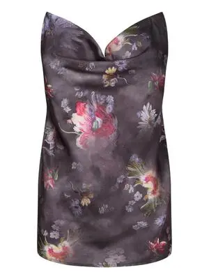 Y/PROJECT Y/Project Draped Neck Floral Print Top
