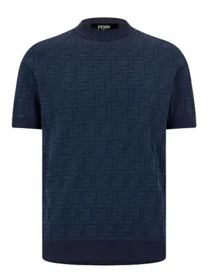 Fendi Short Sleeve Ff Jumper - Blue