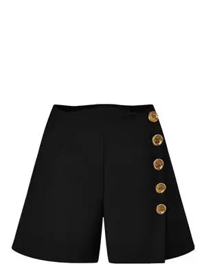 Givenchy Scalloped Shorts With 4g Buttons - Black
