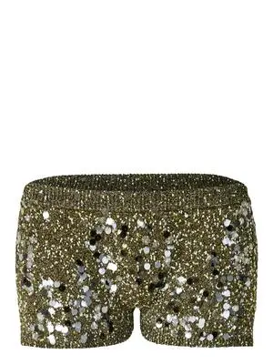 Gucci Embellished Sequin Knit Shorts - Black