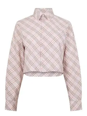 Burberry Burberry Plaid Cropped Shirt Nude