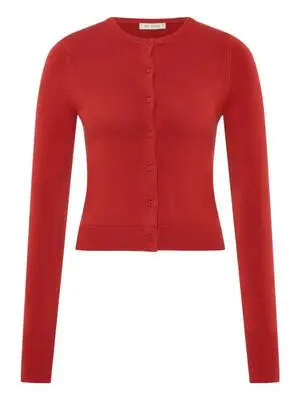 ST. AGNI Round Neck Long Sleeve Knitted Sweater - Red