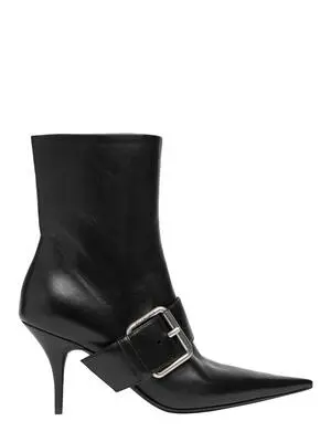 BALENCIAGA Balenciaga Knife Buckled Leather Ankle Boots