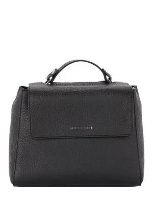 Orciani Sveva Logo Lettering Small Handbag - Black