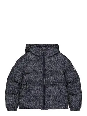 Moncler Logo Patch Hooded Down Jacket - Black
