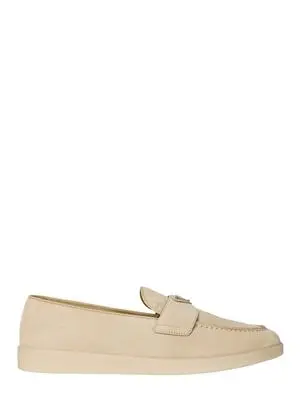 Prada Prada Suede Loafers With Metal Triangle Logo Desert