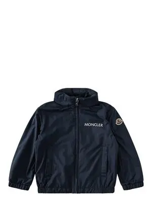 Moncler Logo Patch Zip-up Windbreaker Jacket - Black